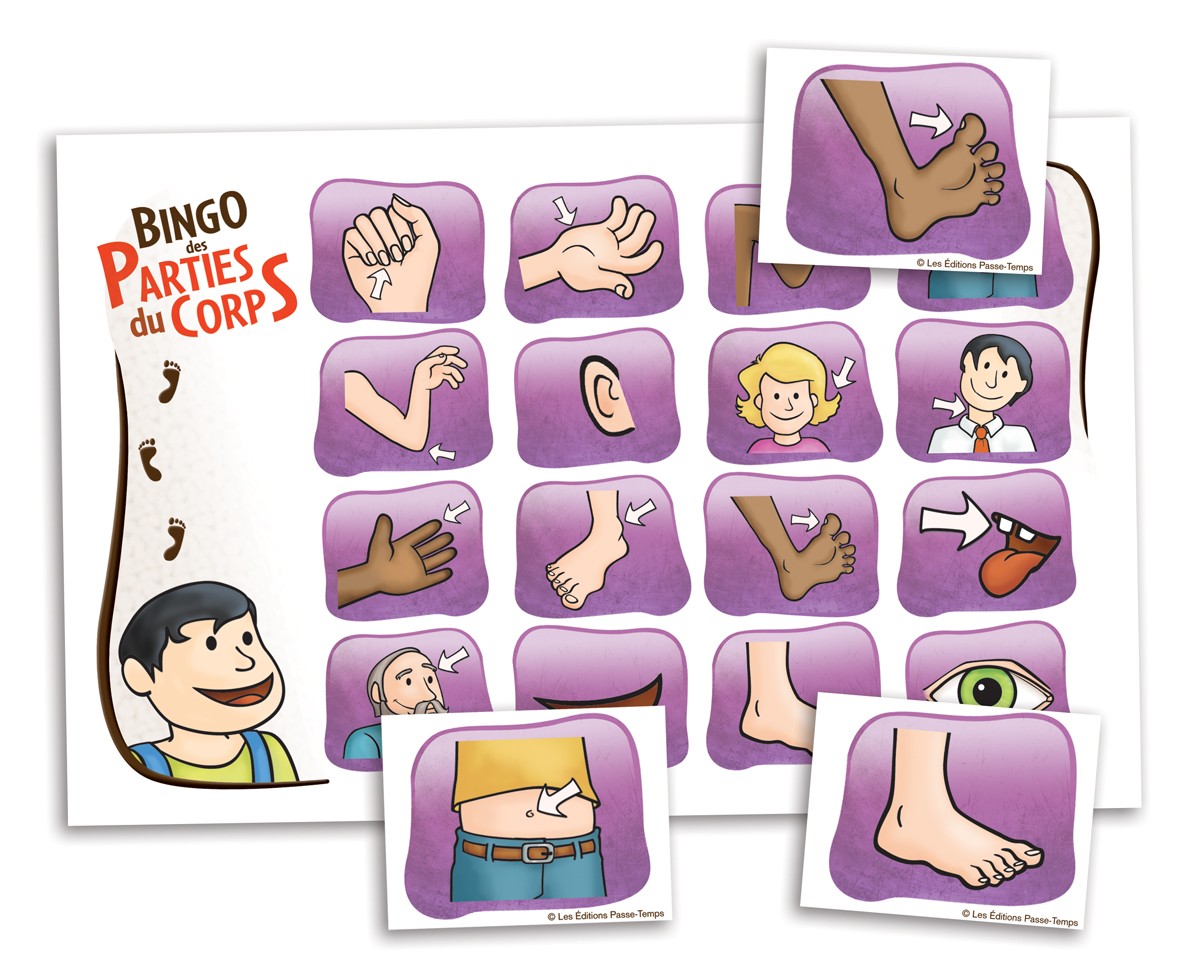 Bingo des parties du corps - Préscolaire - Éditions Passe-Temps