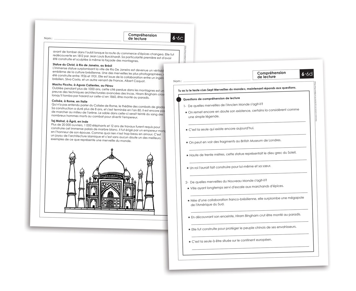 Français 6 - Compréhension de lecture - Version numérique